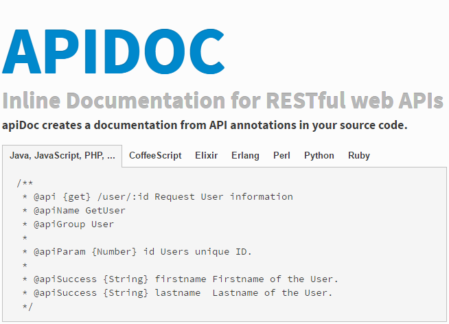 利用apidoc设计文档自动生成方案 - 代码狗